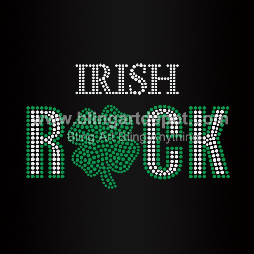 Irish Rock Rhinestone Heat Patterns for Irish