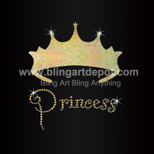 Crown Rhinestones Heat Transfers Foil Vinyl for Kids Garment decoration.