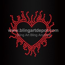 Heart Rhinestone Transfers for garment decoration.