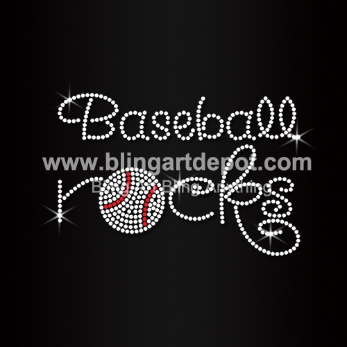 Baseball Rocks Rhinestone Iron On Transfers For sport wears